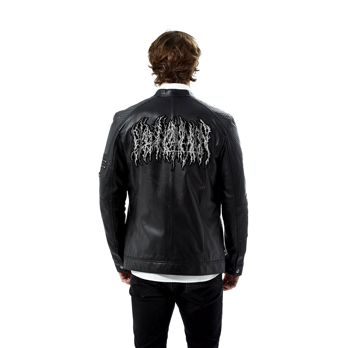 Blood Incantation Logo Patched Geniune Leather Jacket, Death Metal ...