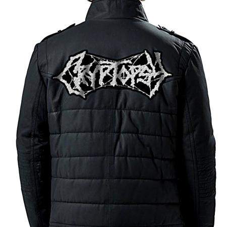 Cryptopsy Logo Patched Geniune Leather Jacket, Death Metal Merchandise ...