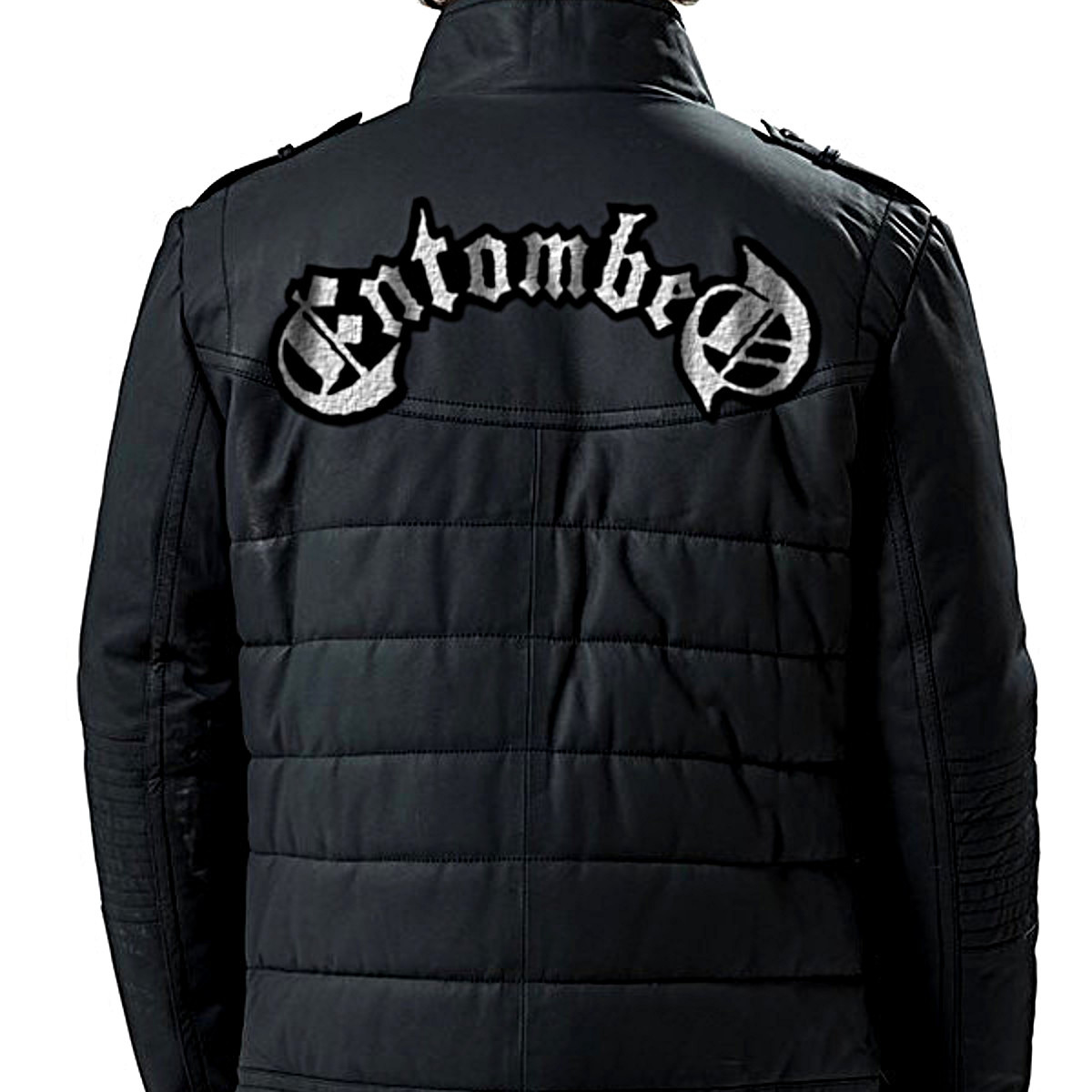 Entombed Logo Patched Geniune Leather Jacket, Death Metal Merchandise ...