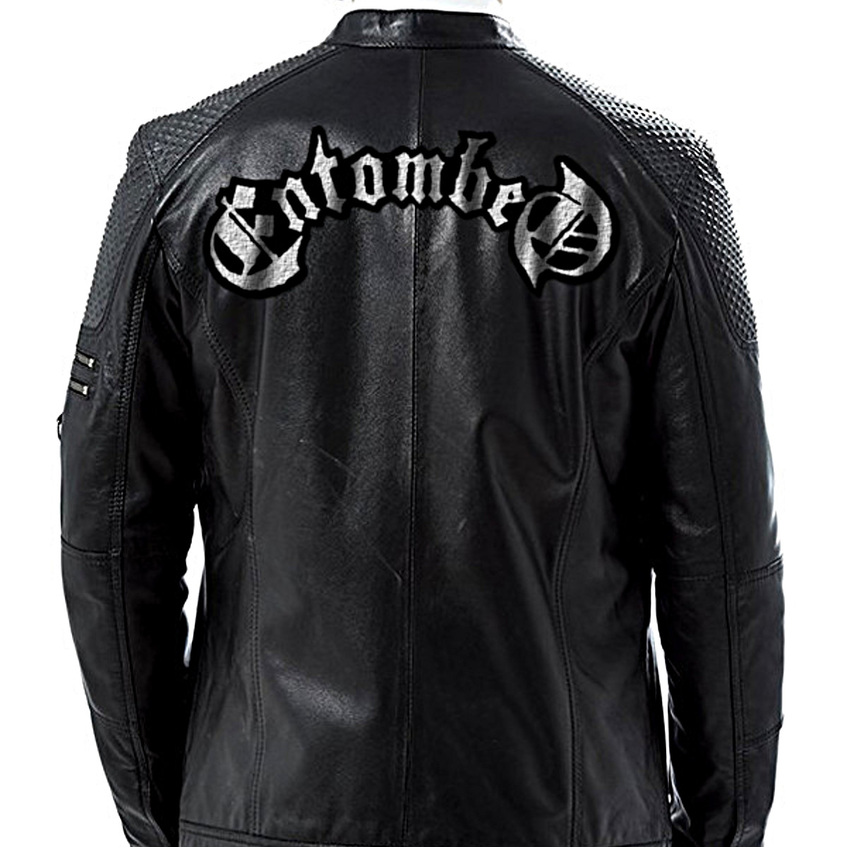 Entombed Logo Patched Geniune Leather Jacket, Death Metal Merchandise ...