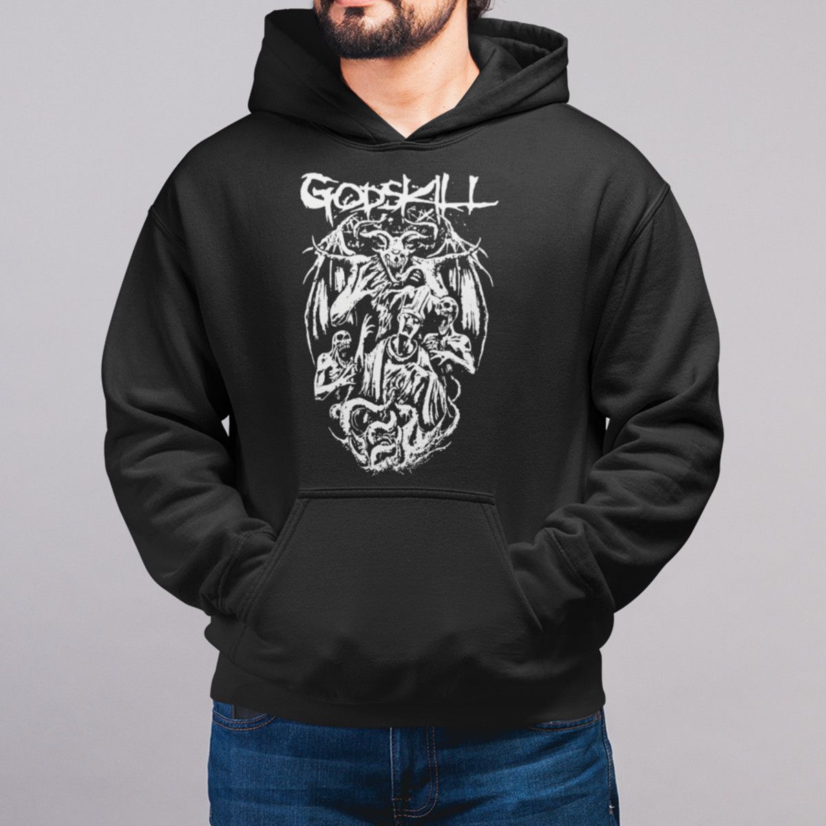 Godskill Band Hoodie Artwork, Death Metal Merch – Metal Merch T-Shirts ...