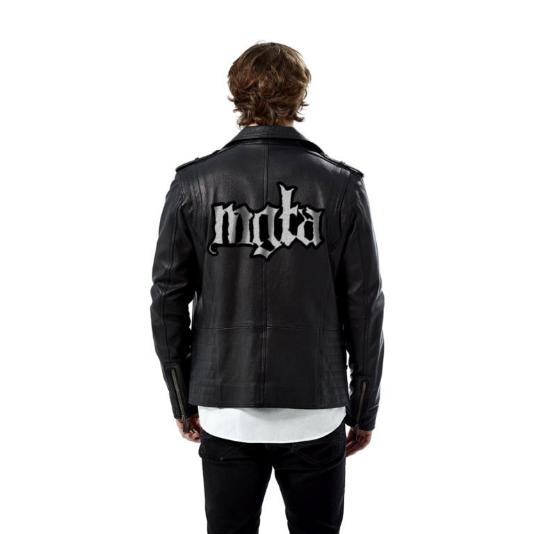 Mgla Logo Patched Geniune Leather Jacket, Black Metal Merchandise ...