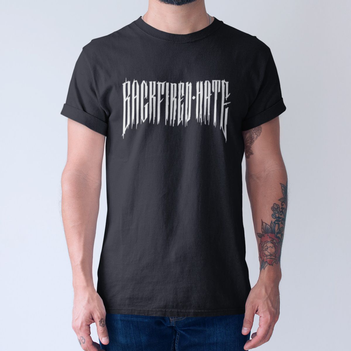 Backfired Hate Band T-Shirt, Backfired Hate Logo Black Tee Shirt, Death ...