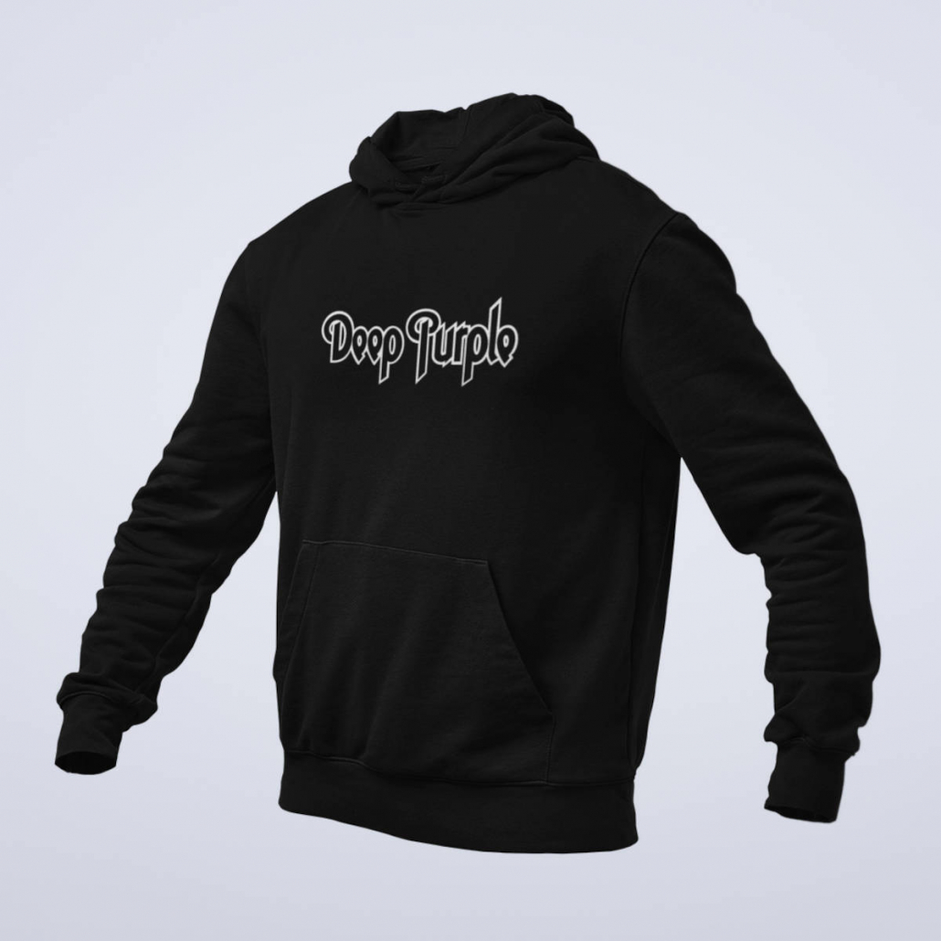 Deep Purple Hoodie, Deep Purple Logo Black Hoodie, Hard Rock ...