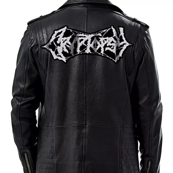 Cryptopsy Logo Patched Geniune Leather Jacket, Death Metal Merchandise ...