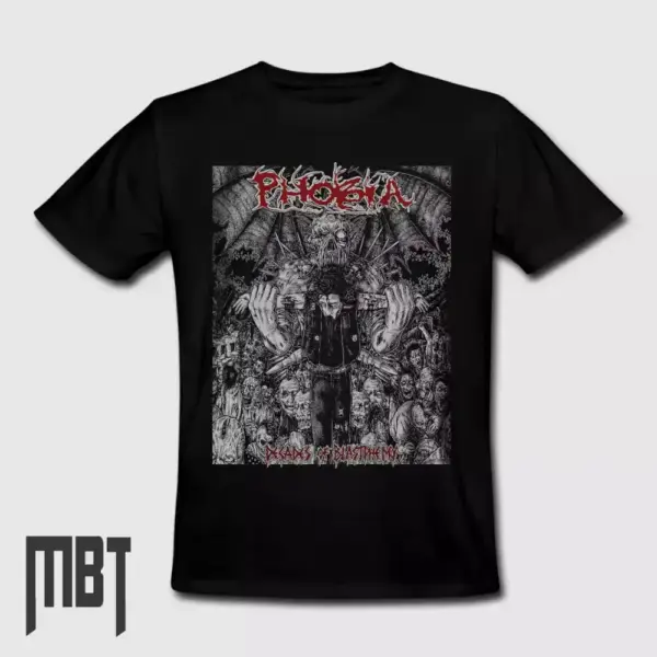 Phobia Decades of Blastphemy 5 T-Shirt, Phobia Tee Shirt, Grindcore ...