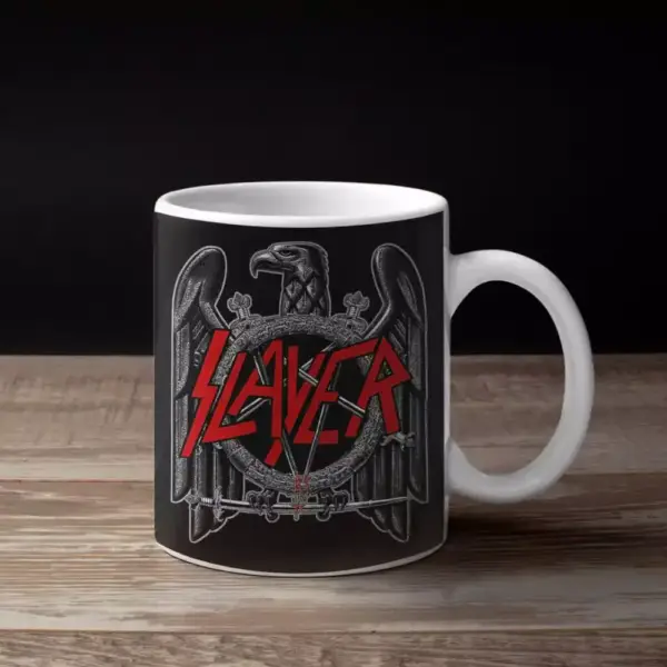 Slayer Eagle Logo Coffee Mug – MMT Merchandise | Print on Demand Metal Shop